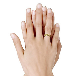 LES POULETTES JEWELS - Gold Plated Ring Foliage - Size 8.5