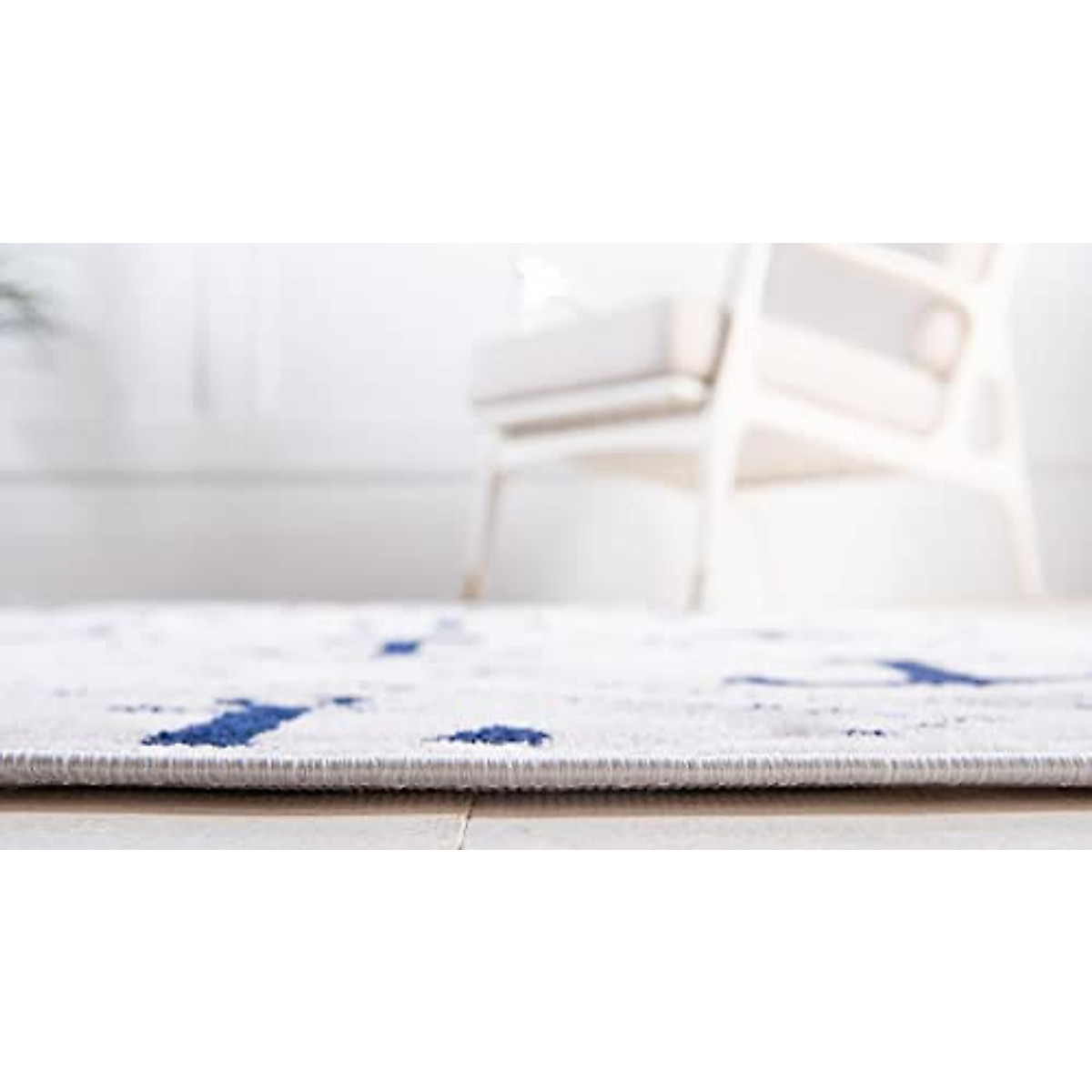 Unique Loom Metro Collection Modern Nautical Coastal Geometric Anchors Area Rug, for Kids, 5 ft x 8 ft, Light Gray/Ivory