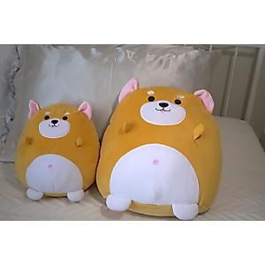 Stuffed Animal Toy Corgi Inu Shiba Dog Plush Ultrasoft 16-Inch Yellow Squishy Hugging Pillow for Boys, Girls, and Adults