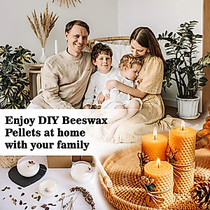 CARGEN Natural Beeswax Pellets - 428g White Beeswax Pastilles Pure Bulk Bees Wax Pellets for DIY Beewax Making Candles Skin Care Lip Balm Soap Lotion