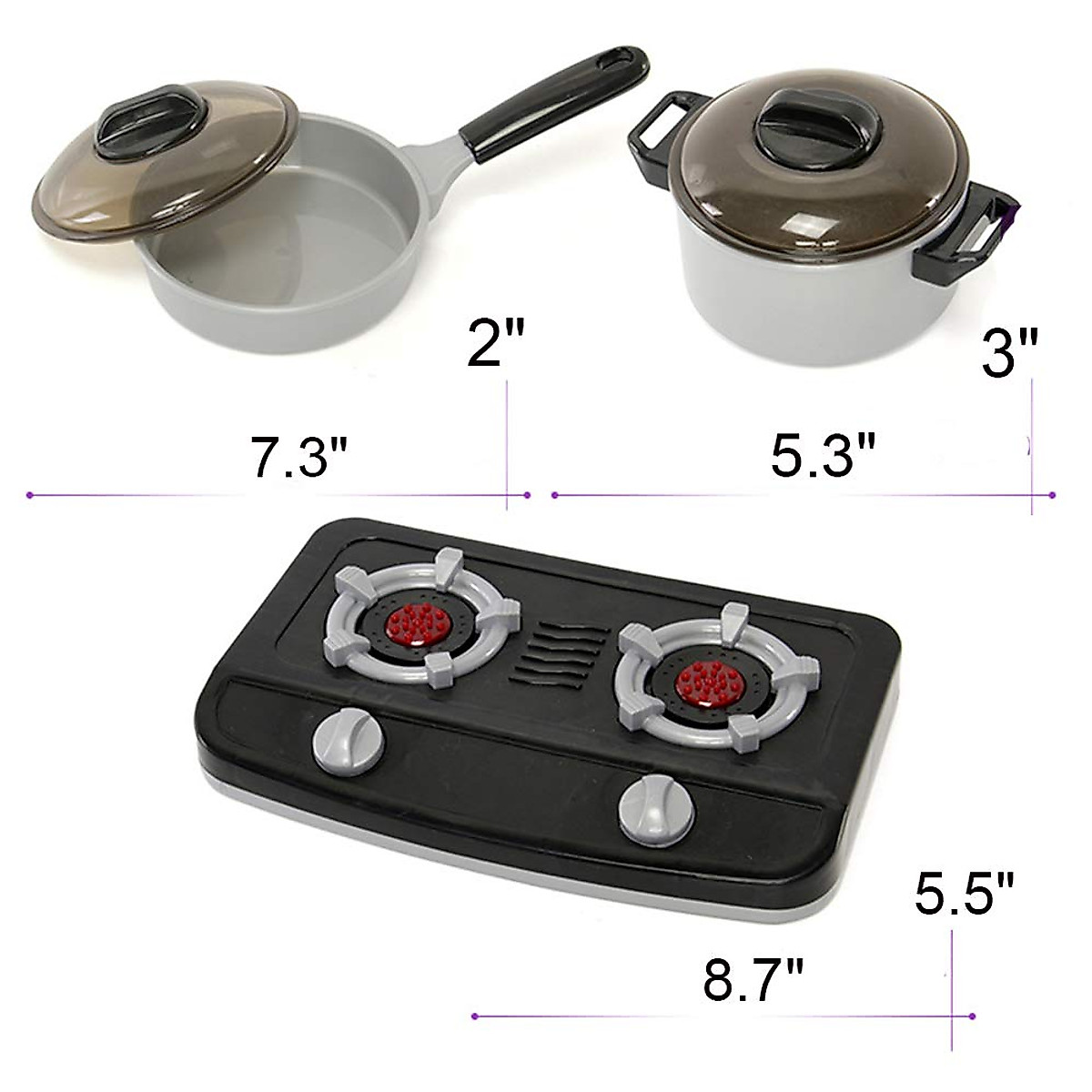 20 PCS Kitchen Playsets, OMGOD Play House Toy Breakfast Stove Pots Utensils and Pans Food Pretend Cookware Cooking Play Kitchen Set Playset for Kids Girl Boy Toddlers Birthday for girl