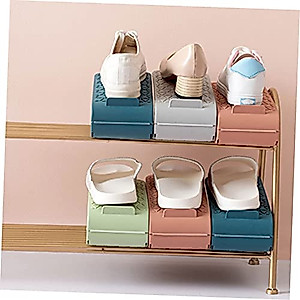 STOBAZA 6 pcs Organization High with Slipper Organizers Shoe Household Stacker Heel Space Shop Shoes Deck Display Racks Holders Organizer Slot Use Holder Adjustable Home Sneaker Decker