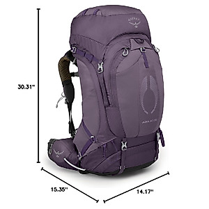 Osprey Aura AG 65 Women's Backpacking Backpack, Enchantment Purple, X-Small/Small