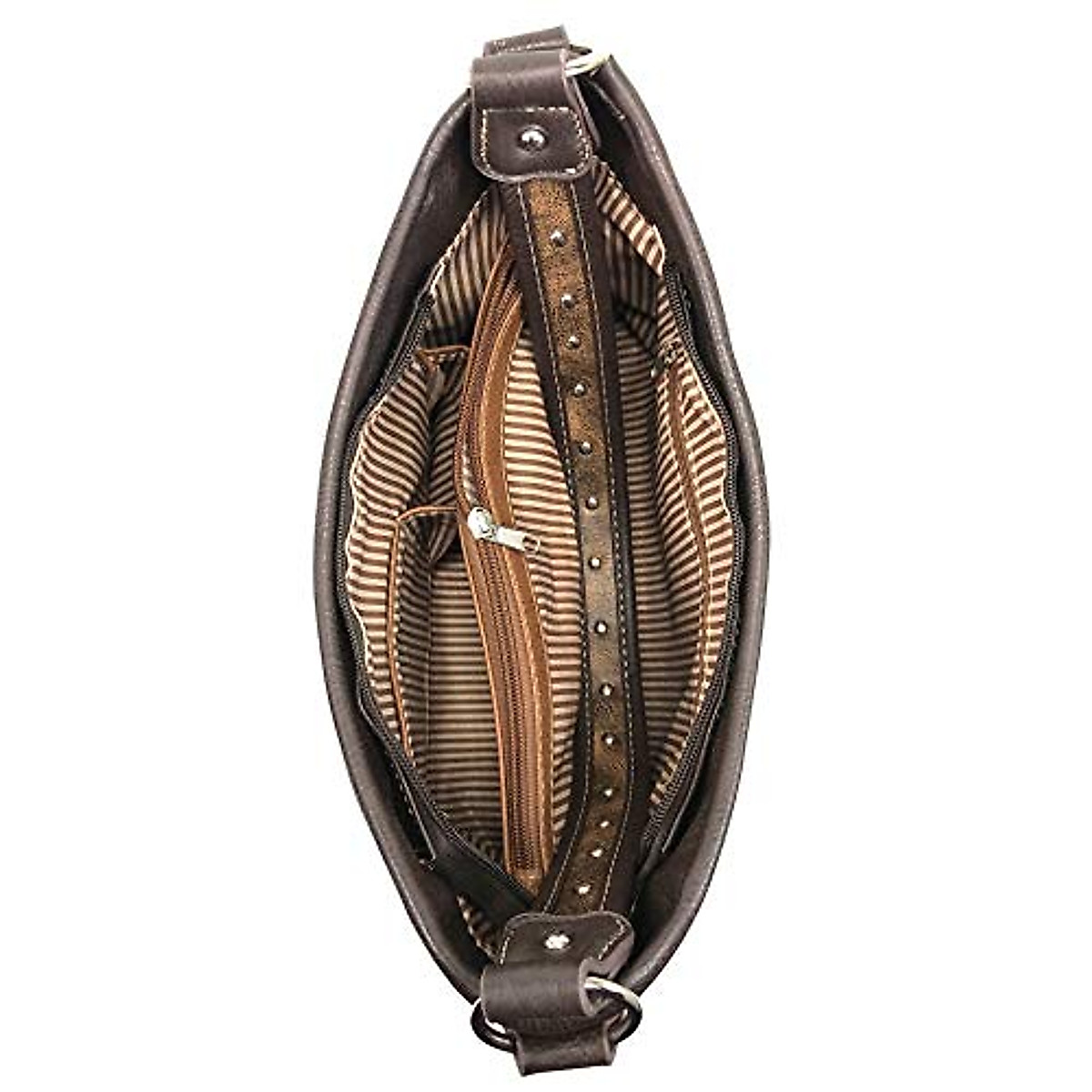 Zelris Western Mustang Horse Turquoise Embroidery Conceal Carry Women Hobo Purse (Beige)