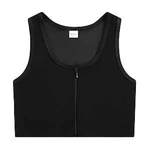 JARAZIN FTM Chest Binder for Women Transgender Binder Bra Chest Breast Binder Trans (Large, Black)