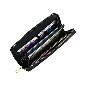 FACAI RFID Women Wristlet Wallet with Credit Card Slots - Travel Wallet Black D