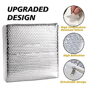 Losrik 2Pack RV Vent Insulator - 14″x14″x3″ RV Skylight Cover with Reflective Surface, Camper Skylight Shade Thick Insulating Foam Instant Energy Savings for Travel Trailers