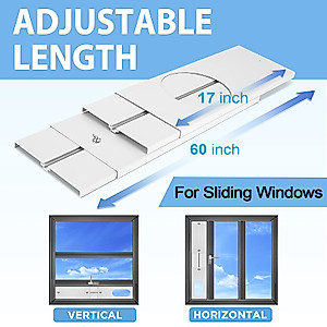 Universal Portable Air Conditioner Window Seal Kit with 5.1'' Coupler, Reinforced PVC Plate Lengh Adustable AC Window Vent Kit for Sliding Window, Fit for All AC with Exhaust Hose of 5.1 Inch Diameter