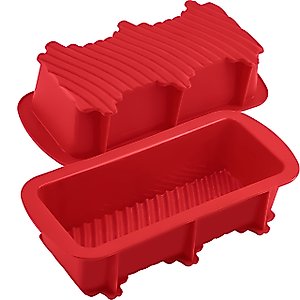 Anaeat Silicone Bread and Loaf Pans Set of 2, Non-stick loaf pans - Just PoP Out! Flexible Silicone Baking Molds for Homemade Breads, Cakes, Meatloaf, Brownies, BPA Free & Oven Safe & Dishwasher Safe