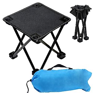 VeMee Compact Camp Stool, Mini Folding Stool, Folding Camping Stool, Folding Ultralight Portable Mini Outdoor Chair for Camping Fishing Hiking Picnic Gardening Beach Backpacking with Carry Bag
