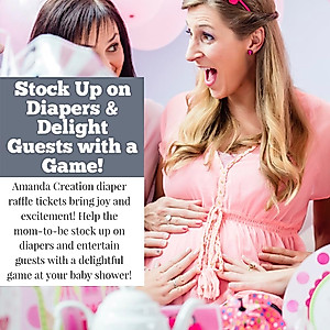 Beautiful Striped Navy & Silver Diaper Raffle Tickets for Boy Baby Showers, 20 2" X 3” Double Sided Insert Cards for Games by AmandaCreation, Bring a Pack of Diapers to Win Favors & Prizes!