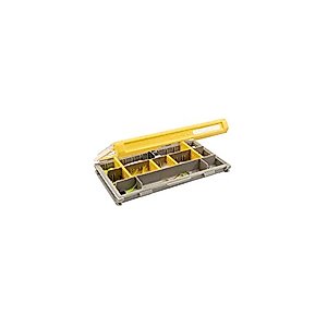 Plano EDGE 3500 Premium Tackle Storage with Rustrictor Rust-Resistant Technology, Gray and Yellow, Waterproof Terminal Tackle Box Organization, Small