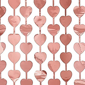 xo, Fetti Valentine's Day Heart Foil Curtain, Bachelorette Party Decorations - Set of 2 | Rose Gold Bridal Shower Birthday Gift Backdrop, Bridesmaid Favors, 21st, Vday