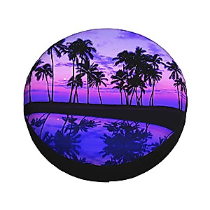Palm Tree Purple Sunset Spare Tire Cover Wheel Protectors Cover Weatherproof Sun Protection Tyre Covers,14" 15" 16" 17"