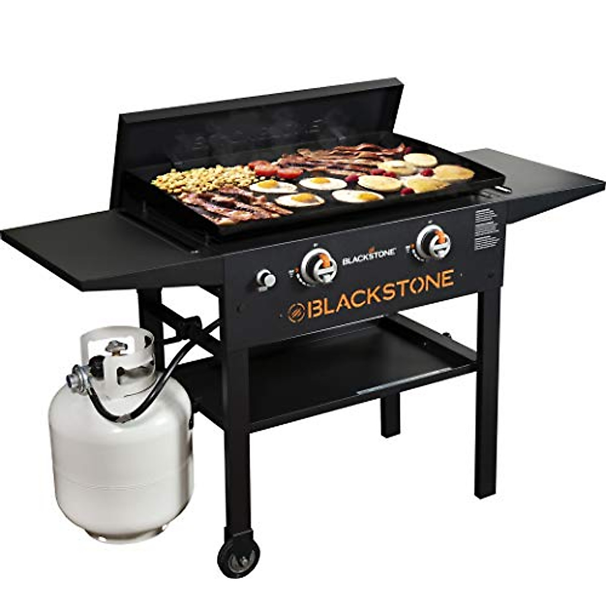Blackstone 1924 28 Inch Camp Gas Griddle with Hard Cover Heavy Duty Flat Top Griddle Grill Station for Kitchen, Camping, Outdoor, Tailgating, Tabletop, Countertop Black
