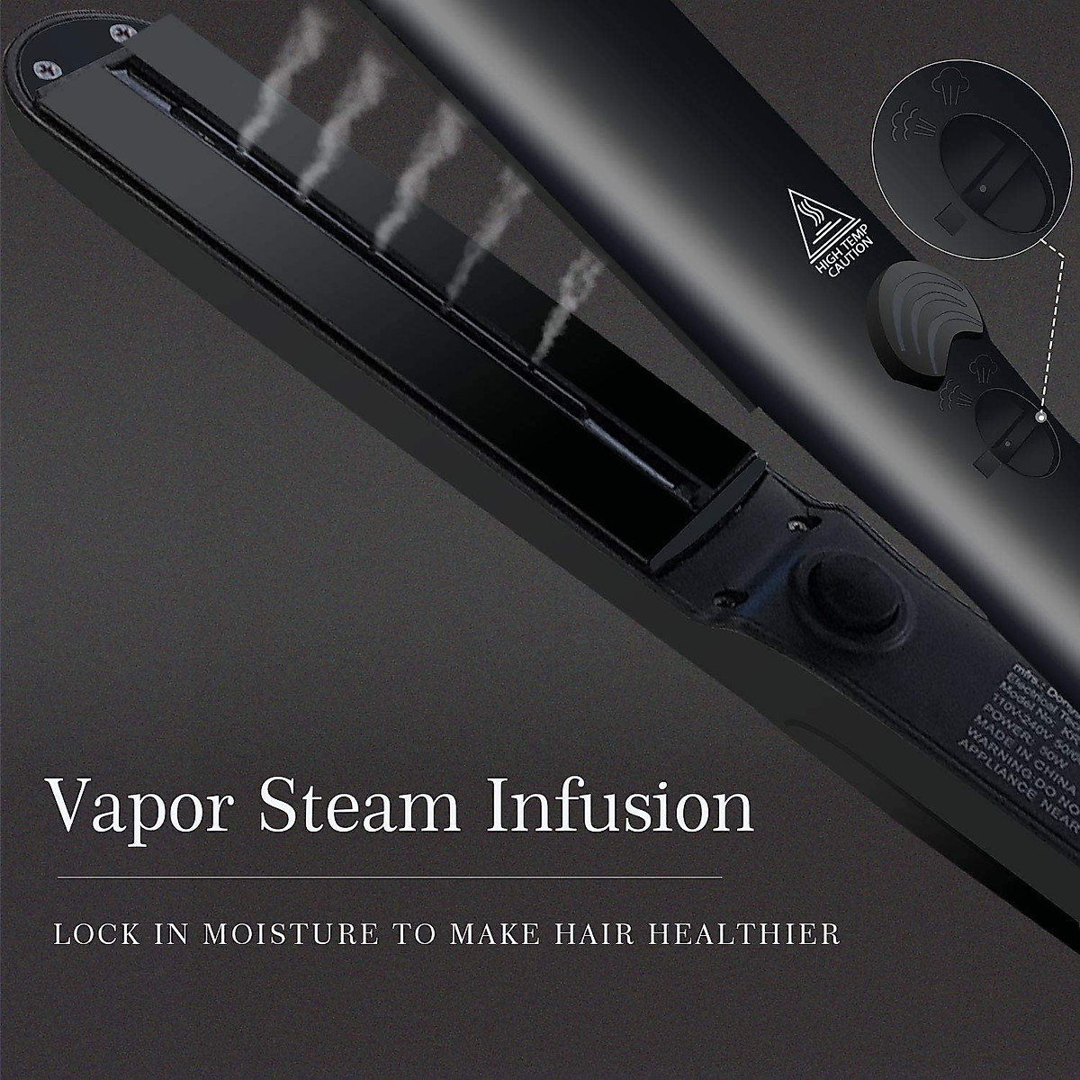 Paryoe Steam Hair Straightener Flat Iron Professional Steam Styler Hair Iron for Straightening Curling Hair Vapor Moisturizing Care, Adjustable Temperature & Auto-Off