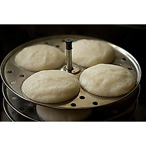 IndiaBigShop Stainless Steel 6- Rack Idli Stand, idli maker, idli Maker Steel, idli Plates Makes 24 Idlis