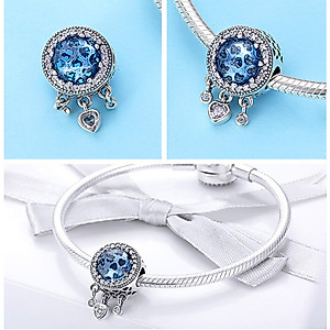 Birthstone Charm Fit Pandora Charms Bracelet and Necklace Gifts for Women Sparkling Birthstones Zircon Paved