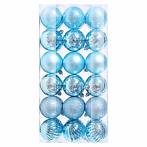 QAZIUY 36 PCS Christmas Balls Ornaments Set Shatterproof Christmas Tree Decorations Xmas Christmas Tree Shatterproof Christmas Tree Hanging Ball for Christmas, Holiday, Wreath & Party Decorations