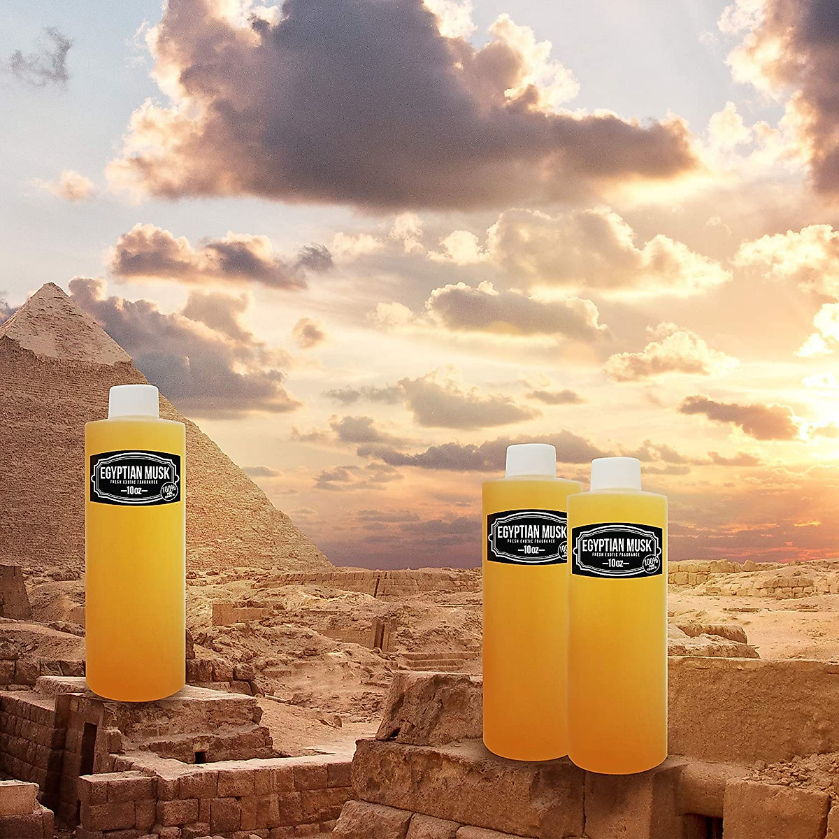 Bargz Light Brown Egyptian Musk Body Oil Scented Fragrance Perfume for Men and Women (10oz)