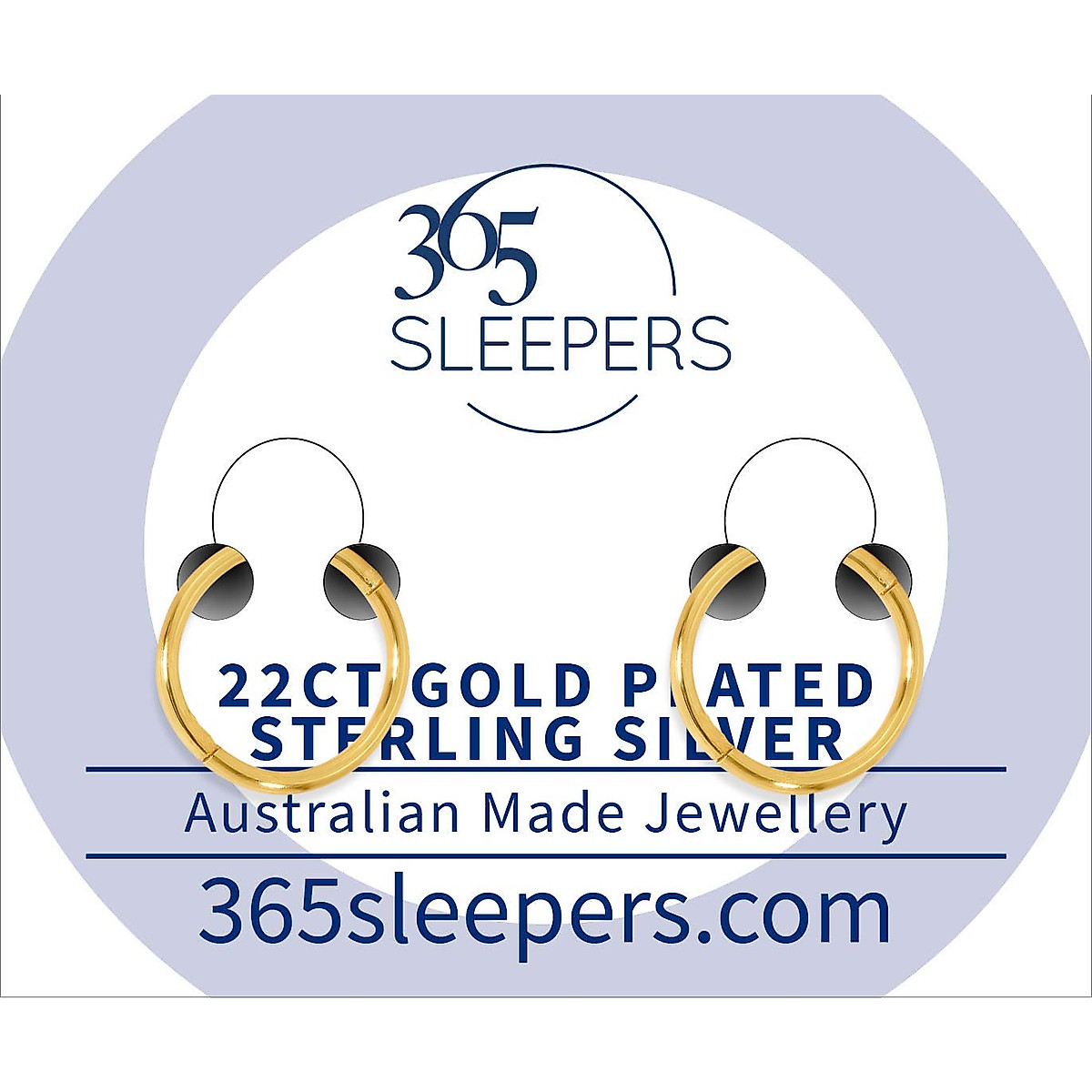 365 SLEEPERS Sterling Silver Unisex Hinged Hoop Nose Helix Tragus Lip Ring Sleeper Earrings - Hand Made In Australia - Nickel Free Hypoallergenic - 8mm - 10mm - 12mm
