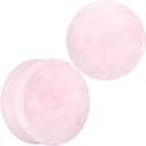 Body Candy 25mm Womens 2Pc Pink Rose Quartz Stone Double Flare Plug Earring Ear Plug Gauges Set of 2
