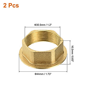 uxcell 2 Set 1.2 Inch O-Ring Faucet Locking Nut, Female Locknut for Plumbing, Nut Pipe Fitting, Washer Fasteners