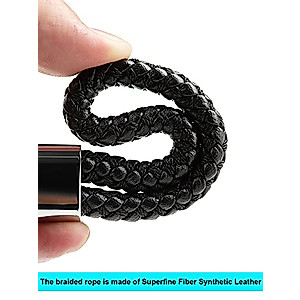 Key Chain for Car Keys Organizer Accessories with D-ring Braided Microfiber Leather Lanyard Universal Car Keychain (Black)