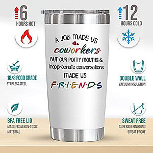 TEEZWONDER Funny Gifts For Coworkers, Friends, Females, Work Bestie Gifts For Women, Thoughtful Best Friends, Office Appreciation, Thank You Gift For Coworkers, 20 Oz Stainless Steel Tumbler