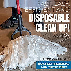 KLEEN HANDLER Bulk Disposable Cut-End Mop Head Non-Woven, Commercial Grade Replacement Mop Head (24 Case Pack)