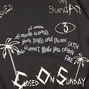 Arnodefrance Close On Sunday Sweatshirts Street Essential Sweatshirt Foaming Letter Graphic Cotton Crewneck Pullover Grey