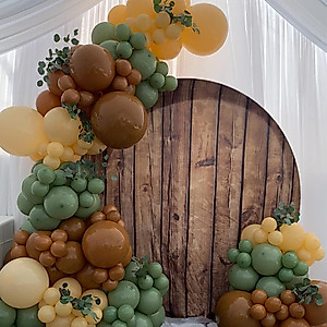 Woodland Animals Balloon Garland Arch Kit, 130pcs Woodland Themed Sage Green Brown Balloons Neutral Forest Animal Baby Shower Party Supplies Gender Reveal Oh Baby Jungle Decorations