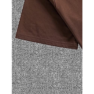 Cozyease Men's Graphic Tees Letter Print Short Sleeve T Shirts Casual Summer Tops Streetwear Vintage Tees Coffee Brown L