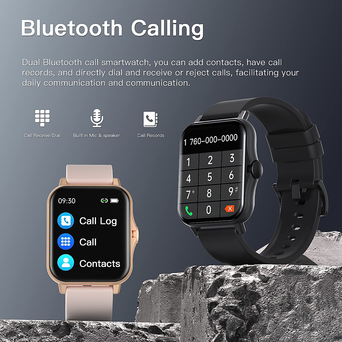 ANDFZ Smart Watch(Receive & Dial), 2023 Newest 1.85" TFT HD Full Touch Screen, Smart Watch for Men Women, SmartWatchs with Health Tracker/Fitness Tracker/Call/Text/AI Voice Assistant