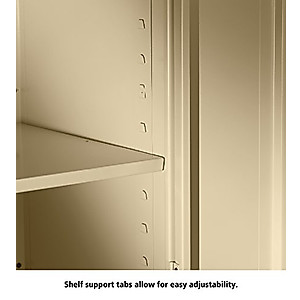 Tennsco 7214 24 Gauge Steel Standard Welded Combination Storage Cabinet, 5 Shelves, 150 lbs Capacity per Shelf (50 lbs per half shelf), 36" Width x 72" Height x 18" Depth, Putty