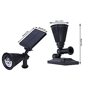 Tnfeeon Solar Lights Outdoor, Solar Powered Landscape Spotlights, BuiltIn LED Lamp Chips for Yard Garden