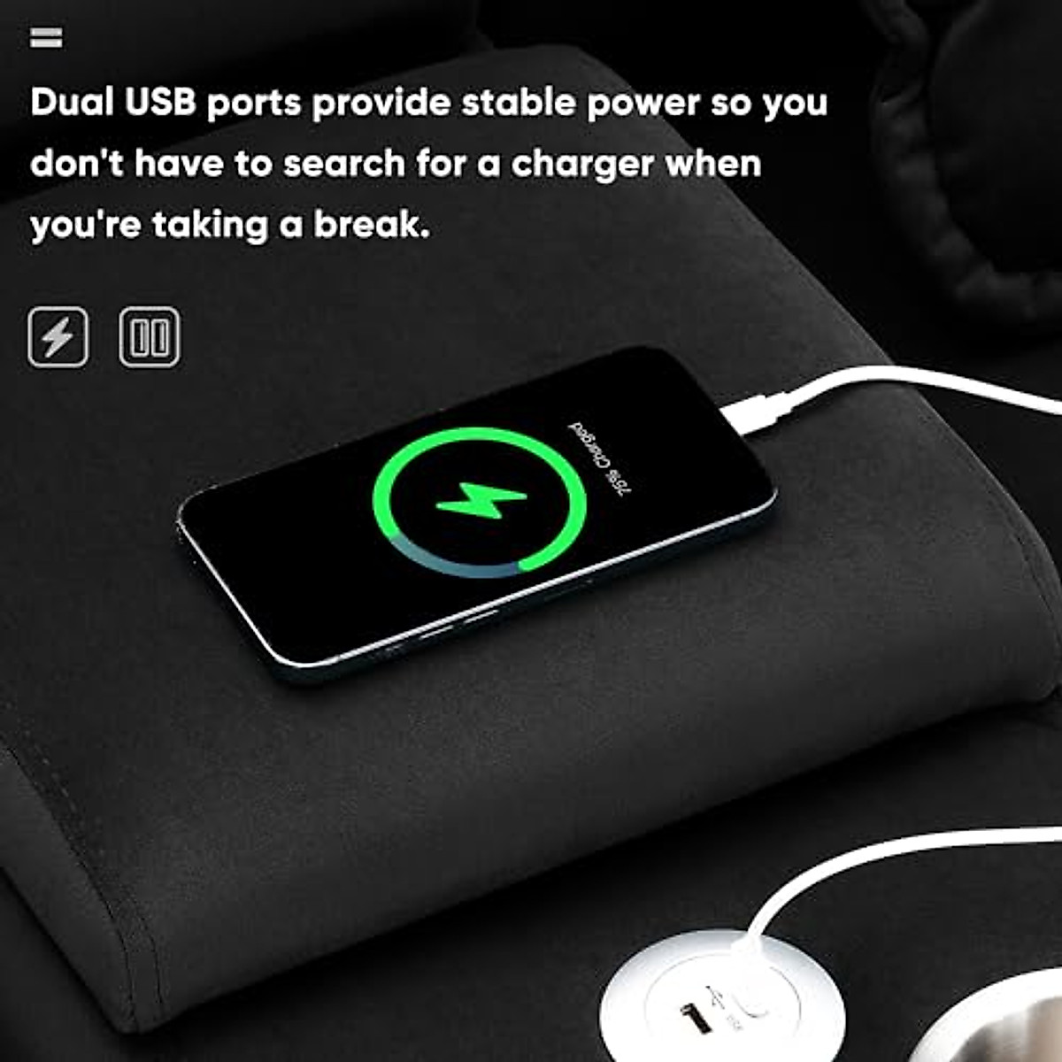 Acosure 123" L Modern U-Shaped Sofa with Double Cushions & 4 Waist Pillows,6-seat Upholstered Symmetrical Sleeper Couch Set W/Chaise & Console,Cupholders & USB Ports,for Living Room,Apartment,Black