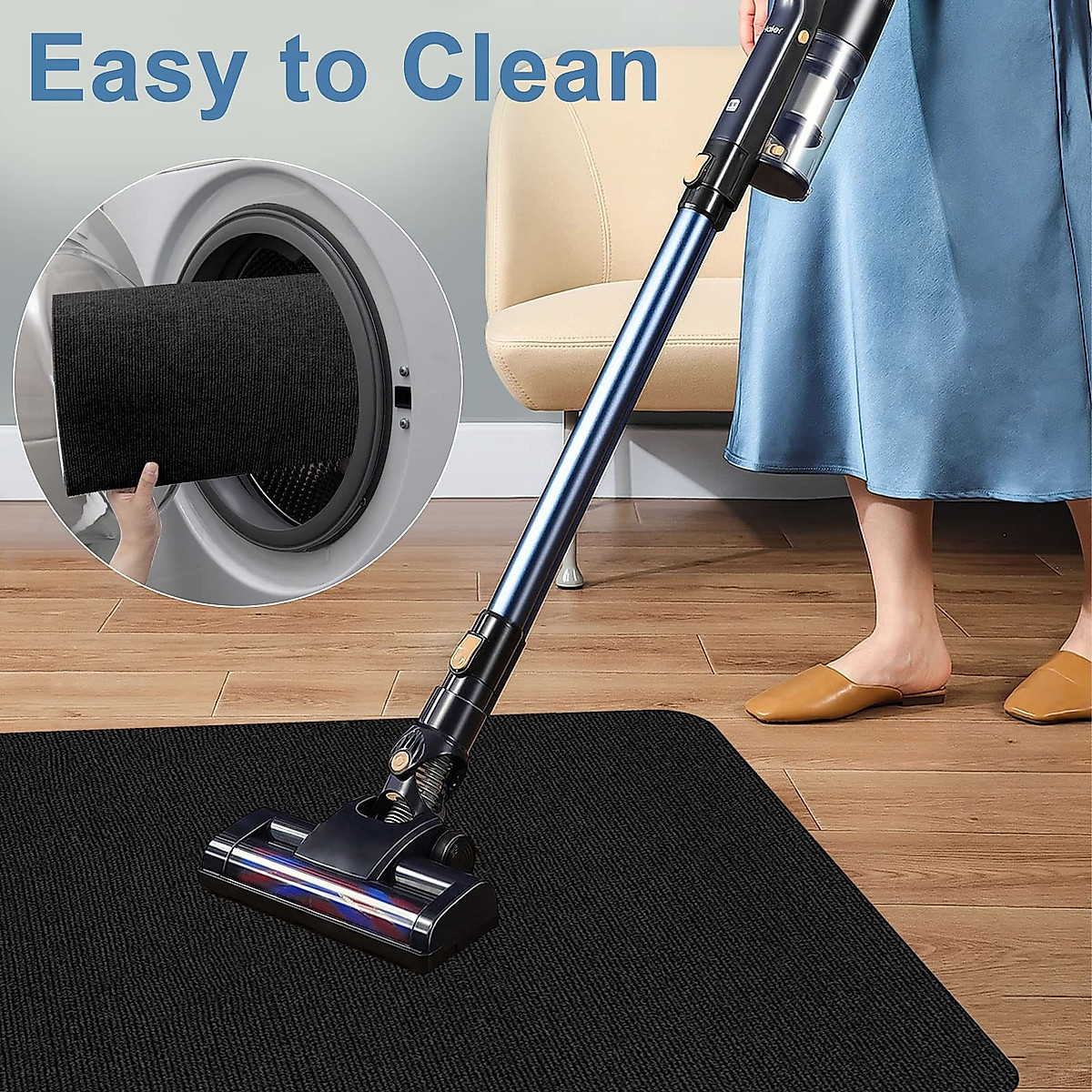 Office Chair Mat for Hardwood Floors & Tile Floor, 47" x 35" Office Gaming Rolling Floor Mat Desk Computer Chair Mats Anti-Slip Floor Protector Rug for Home/Office