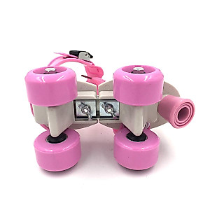 Kid's Children's Adjustable Speed Quad Roller Skates Shoes (Pink)