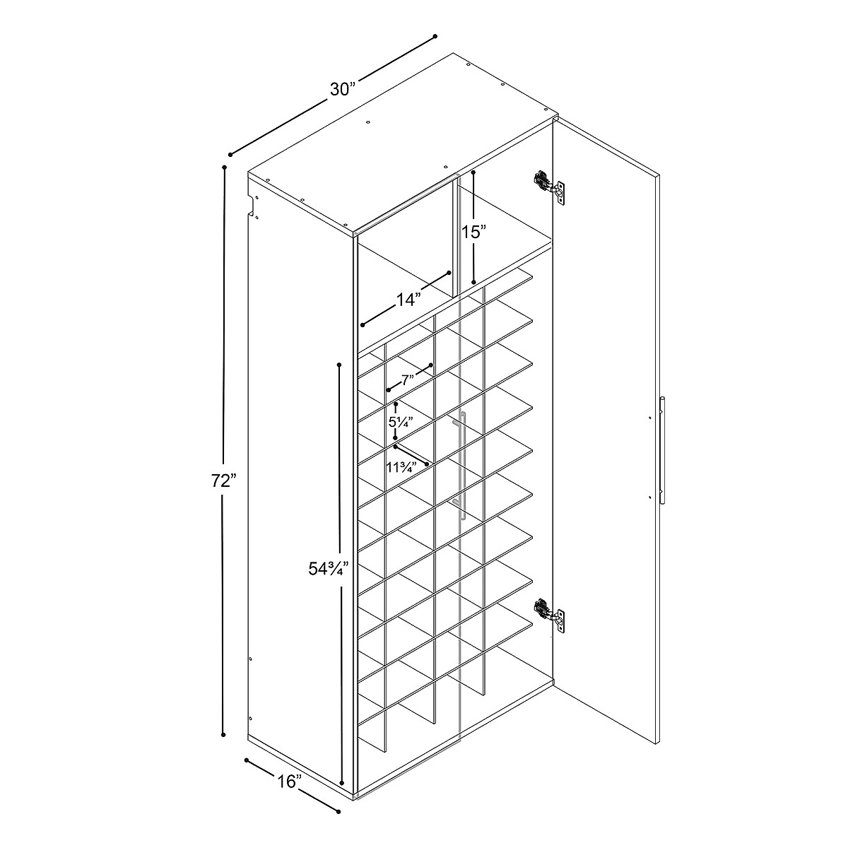 Prepac HangUps Shoe Storage, Black