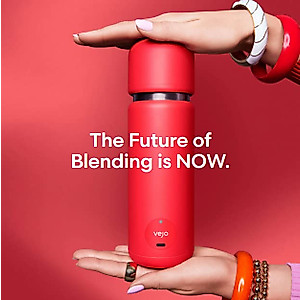 Vejo Personal Blender Powder-Powered Blending System | No Shaking | No Clumps | No Prep | Easy One-Button Design | USB Rechargeable Blender | Black