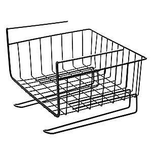 Home-organizer Tech Under Cabinets Shelf Basket Rack Shelf Storage Organization Basket (Black)