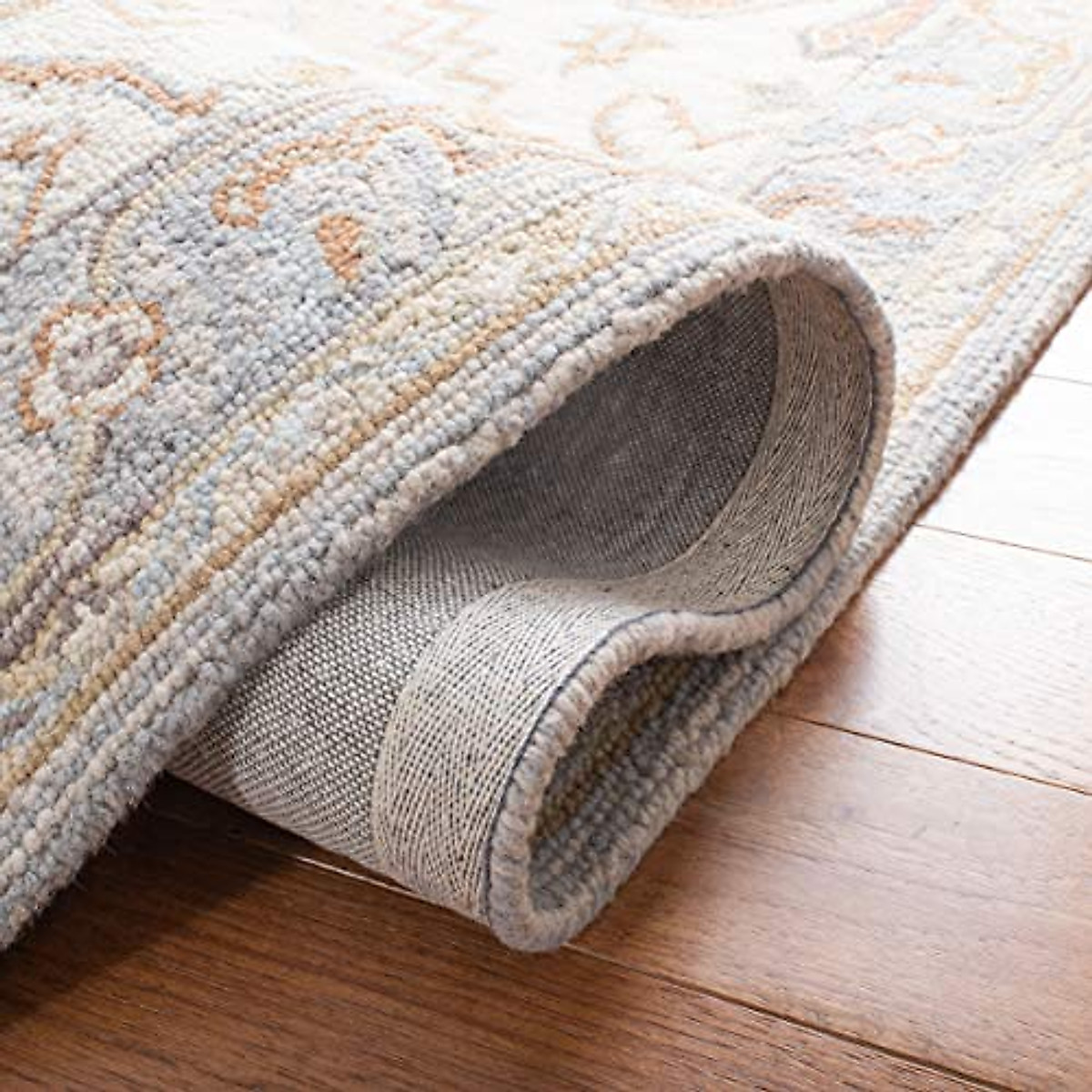 SAFAVIEH Heritage Collection Runner Rug - 2'3" x 12', Beige & Grey, Handmade Traditional Oriental Wool, Ideal for High Traffic Areas in Living Room, Bedroom (HG920B)