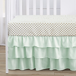 Sweet Jojo Designs Blush Pink, Mint and White Shabby Chic Butterfly Floral Baby Girl Crib Bedding Set - 4 Pieces - Watercolor Rose