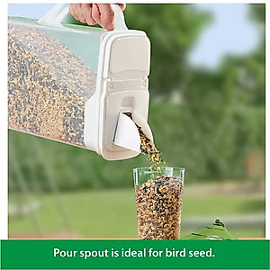 Buddeez Pet Food Storage Container - 8 Quart Capacity Bird Seed Container & Dog Food Storage, with Durable EZ Grip Handle and EZ Flip Lid with Pour Spout