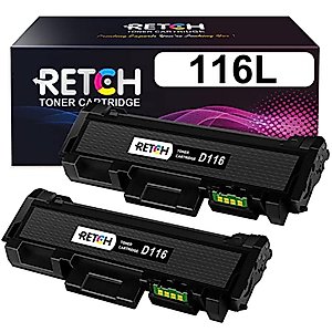 RETCH Compatible Toner Cartridges D116L Replacement for Samsung MLT-D116L D116L MLT116L for Xpress SL-M2835DW SL-M2825DW SL-M2885FW SL-M2825ND SL-M2875FW SL-M2625D SL-M2875FD Printer (2 Black)