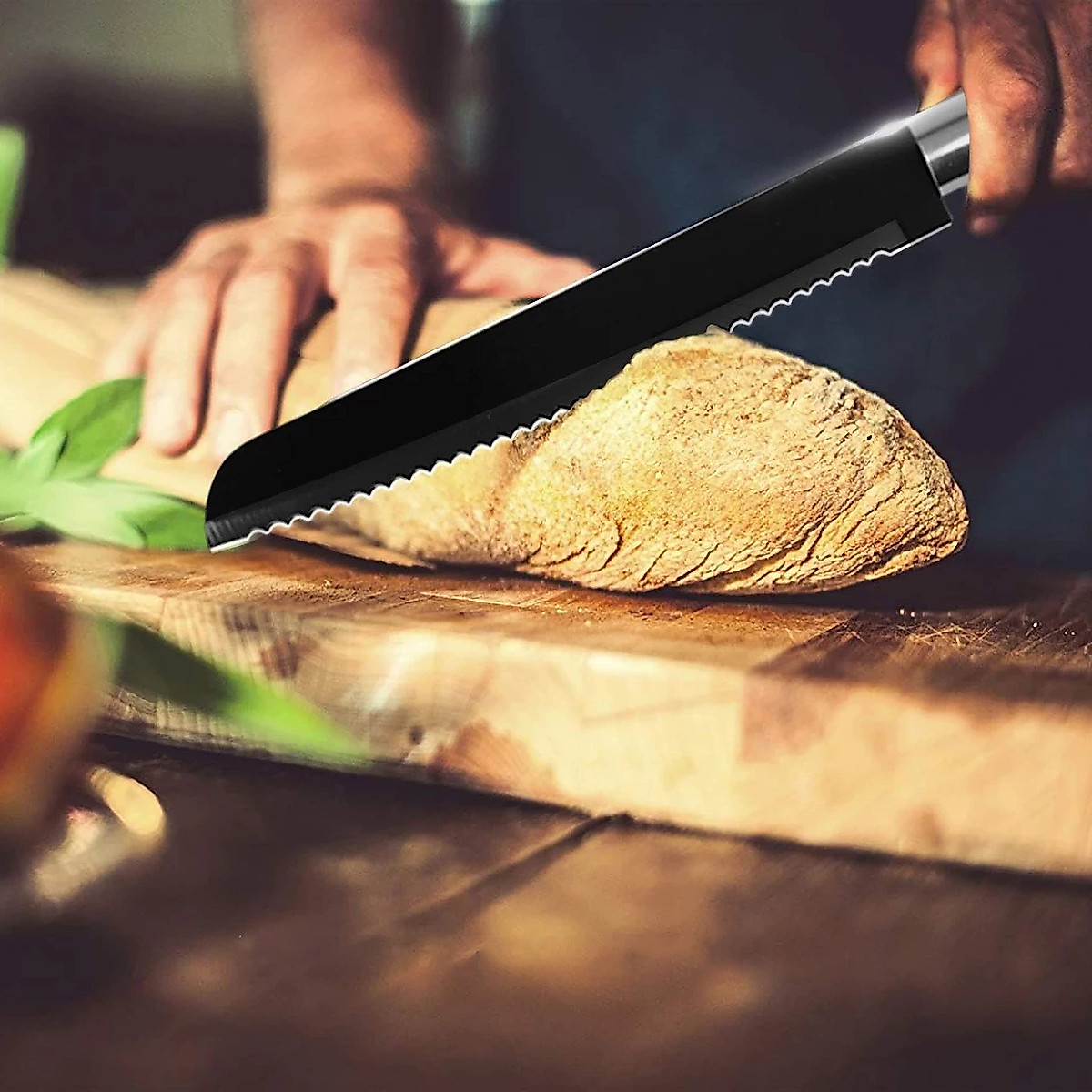 Ceramic Knife Set, Black Coated Knives Set, 6 pieces Stainless Steel Knife Set, BO Oxidation, No Rust, Sharp Black Knife Set with Gift Box for Cooking Cutting and Paring