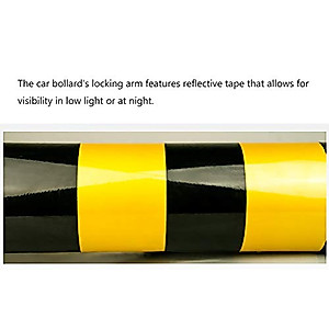 Driveway Bollards Features Reflective Tape,Car Park Driveway Guard Saver,Space Saver,Easy Installation Private Car Parking Space Lock