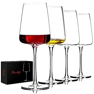 Hand Blown Red Wine Glasses Set of 4 – Premium Crystal Wine Glasses With Long Stem,19 oz – Unique Gift for Wedding,Birthday,Anniversary – Ideal for Restaurants,Home Bar