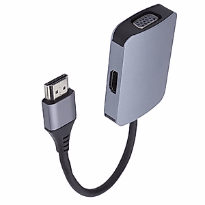 HDMI to VGA with Audio Adapter, 4 in 1 HDMI Converter o HDMIVGAMicro USB+3.5mm Audio Adapter Docking Station, Compatible for Computer, Desktop, Laptop, PC, Monitor, Projector,